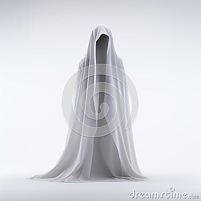 Minimalist Full Body Apparition On White Isolated Background Image ...