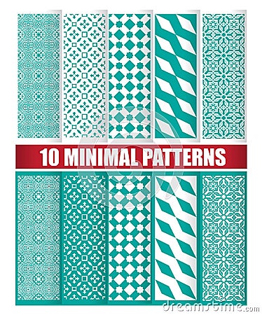 10 Minimal Patterns Vector Illustration | CartoonDealer.com #91522380