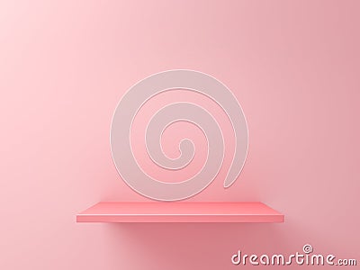 Minimal Pink Display Shelf Isolated On Pink Pastel Color Wall ...