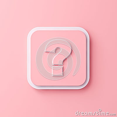 Minimal Pink Pastel Color Question Mark Sign On Round Square Frame On ...