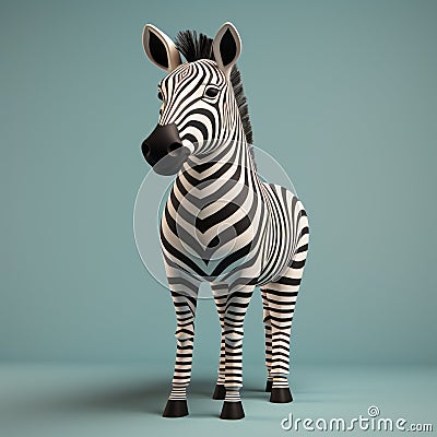 Minimalist 3d Zebra: Geometric Optical Illusions And Playful Character ...