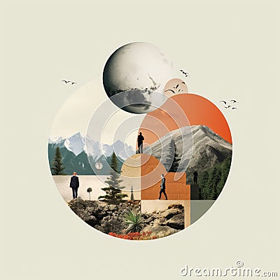 Minimalist Analog Collage Representing World Earth Day Celebration In ...