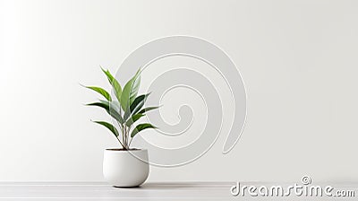 8k Resolution Empty White Floor With Green Plant In Pot Stock Image ...