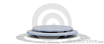 A Minimalist Display Platform Featuring Three Circular Tiers On A ...