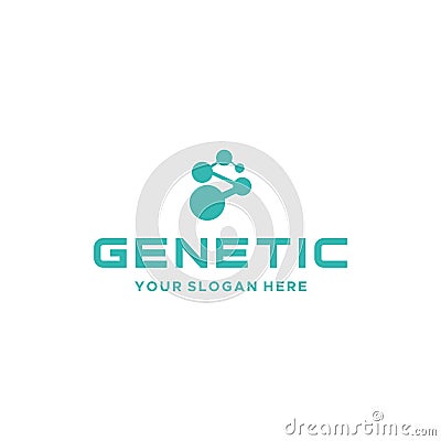 Minimalist GENETIC Moleculer Molecul Logo Design Vector Illustration ...