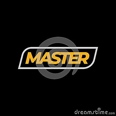 Minimalist Master Logo Vector On Black Background, Simple Master Seal ...