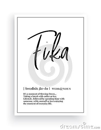 Fika Definition, Minimalist Wording Design, Wall Decor, Wall Decals ...
