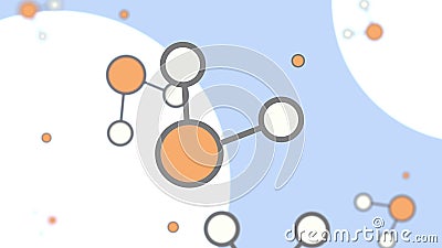 Orange and White Cartoon Molecule Models. Loopable Animation Stock ...