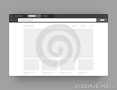 Minimalistic Concept Of Web Browser. Wireframes Screens. Vector ...