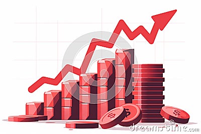 Decline In Savings Illustrated By A Declining Arrow And Decreasing ...