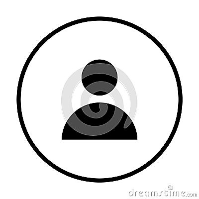 Minimalistic User Profile Icon In Black And White Circle Vector Illustration | CartoonDealer.com ...