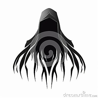 Minimalistic White Background Wraith Icon Of A Pattern Design Royalty ...