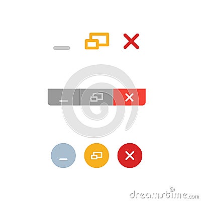 Minimize - Restore - Close App Icon Vector Illustration | CartoonDealer ...