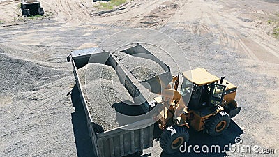 Mining Site with the Vehicles Transporting Rubble Stock Footage - Video ...