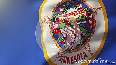 Minnesota Flag Waving in the Wind. Looping Sun Stock Video - Video of ...