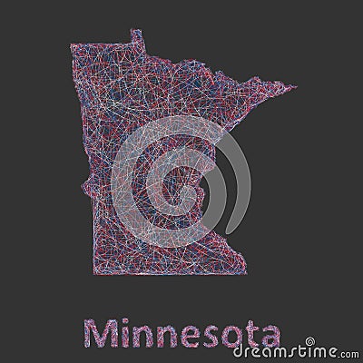 Minnesota Line Art Map Vector Illustration | CartoonDealer.com #105386526