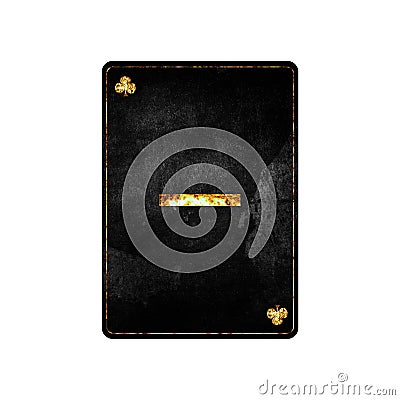 Minus Sign. Alphabet On Vintage Playing Cards. Isolated On White ...