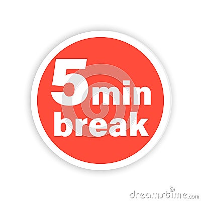 5 Minutes Break Sticker Icon. Clipart Image Royalty-Free Stock Photo ...