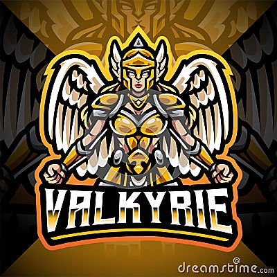 Valkyrie Esport Mascot Logo Design Vector Illustration | CartoonDealer ...