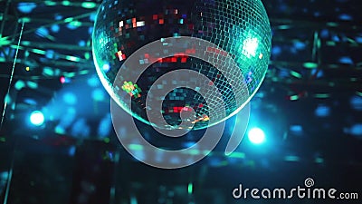 Mirror Ball Rolling in the Night Club Stock Footage - Video of mirror ...