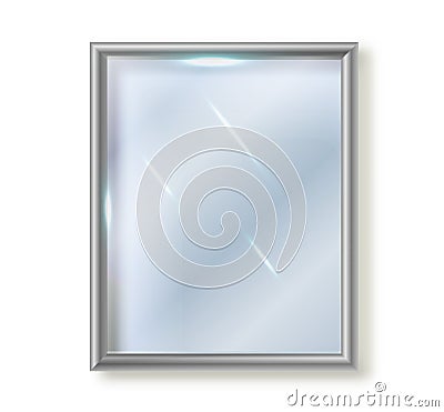 Mirror Is Rectangular Insulated. Realistic Rectangular Mirror Frame ...