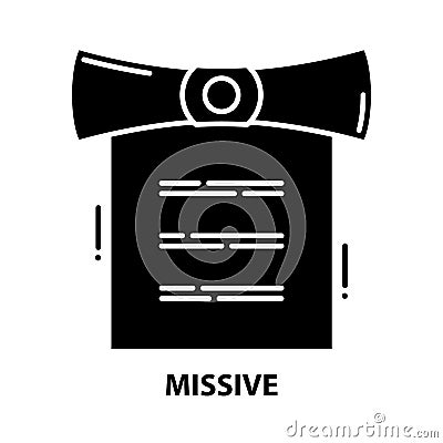 Missive Icon, Black Vector Sign With Editable Strokes, Concept ...