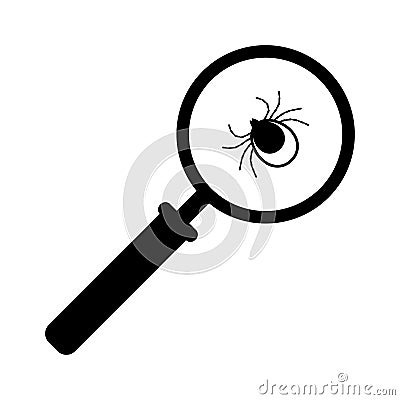 Mite, Tick Bug Under Magnifying Glass. Mite Testing, Research Royalty ...