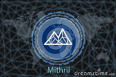 Mithril MITH Abstract Cryptocurrency. With A Dark Background And A ...
