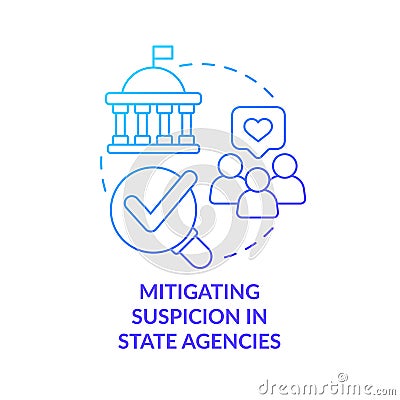 Mitigating Suspicion Blue Gradient Concept Icon Royalty-Free ...