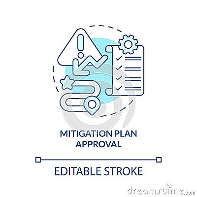 Mitigation Plan Approval Turquoise Concept Icon Cartoon Vector ...