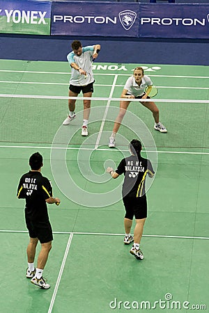 Mixed Doubles Badminton Editorial Photography - Image: 7679602