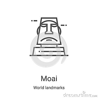 Moai Icon Vector From World Landmarks Collection. Thin Line Moai ...