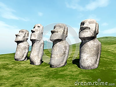 Moai Statues Royalty-Free Cartoon | CartoonDealer.com #40991432