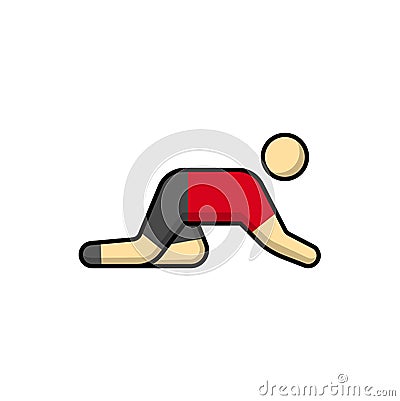 Crawling Man Icon In Drawing Style Isolated Vector. | CartoonDealer.com ...