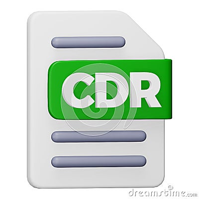 Cdr File Format 3d Rendering Isometric Icon. Cartoon Vector ...