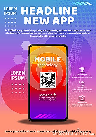 Tecno App Flyer Poster Background Design Illustration Vector 04 ...
