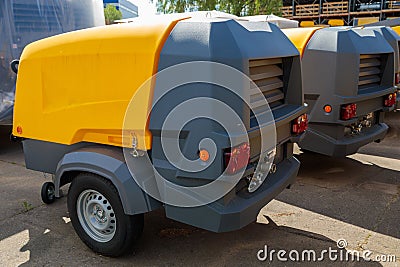 Mobile Diesel Compressor On Wheels For Supplying Pneumatic Air To ...