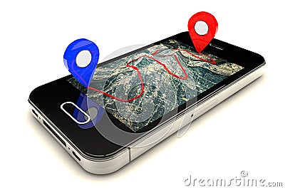 Mobile GPS navigation stock photo. Image of group, city - 46991362