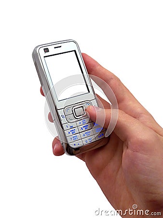Mobile Phone in Hand stock image. Image of click, mobile - 1533529