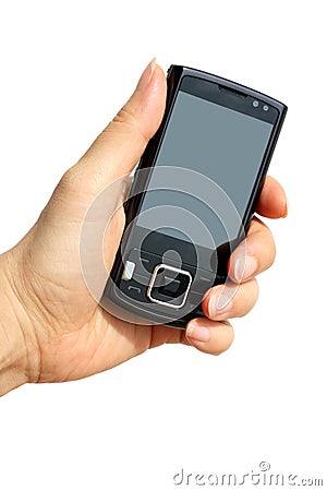 Mobile Phone in Hand stock image. Image of click, mobile - 1533529
