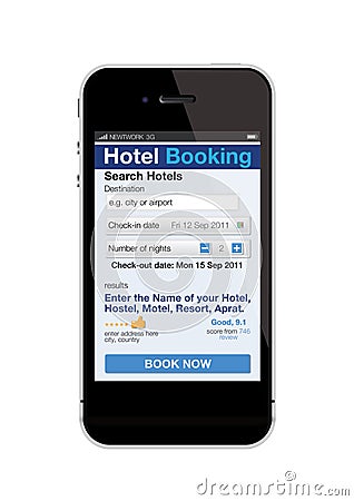 Mobile Phone - Hotel Booking Royalty Free Stock Photo - Image: 20744175