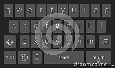 Mobile Phone Keyboard Template. Qwerty Smartphone Vector Keypad ...
