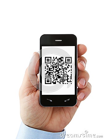 Mobile Phone With QR Code On The Screen Stock Photography - Image: 22606622