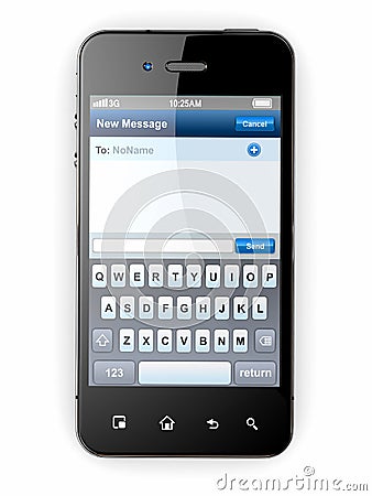 Mobile Phone With Sms Menu Screen. Space For Text Royalty-Free Stock ...