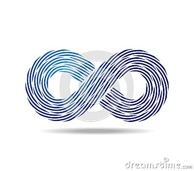 Mobius Loop Made Of Three Blue Ropes. Infinity Symbol Made Of Wires ...