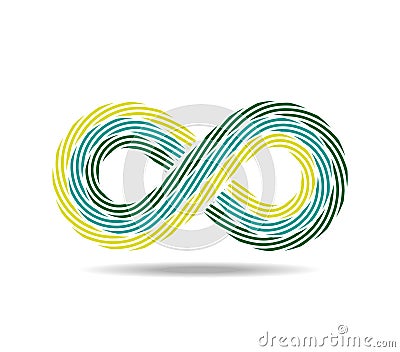 Mobius Loop Made Of Three Colorful Ropes. Infinity Symbol Made Of Wires ...