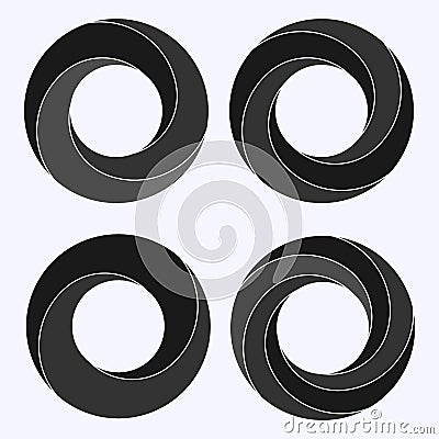 Mobius Strip. Circular Shape With Inverted Side. Vector Illustration ...