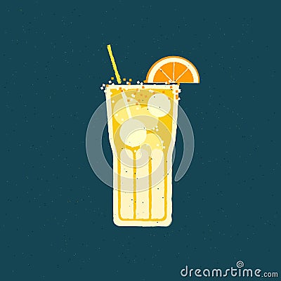 Mocktail With Orange Fruit. Cool Drink With Ice Ball. Aperol. Aperitif ...