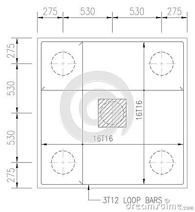 Plan And Sections Of Pile Cap Design Drawing Shown Technical Drawing ...