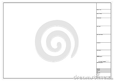Technical Drawing Title Block Drawing. Drawn Using CAD And In 2D. Stock ...